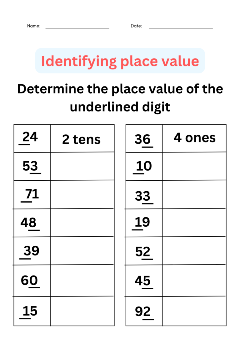 printable tens and ones worksheets grade 1 | Made By Teachers