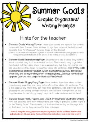 Summer Goals: Writing Graphic Organizer | Made By Teachers