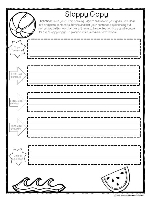 Summer Goals: Writing Graphic Organizer | Made By Teachers