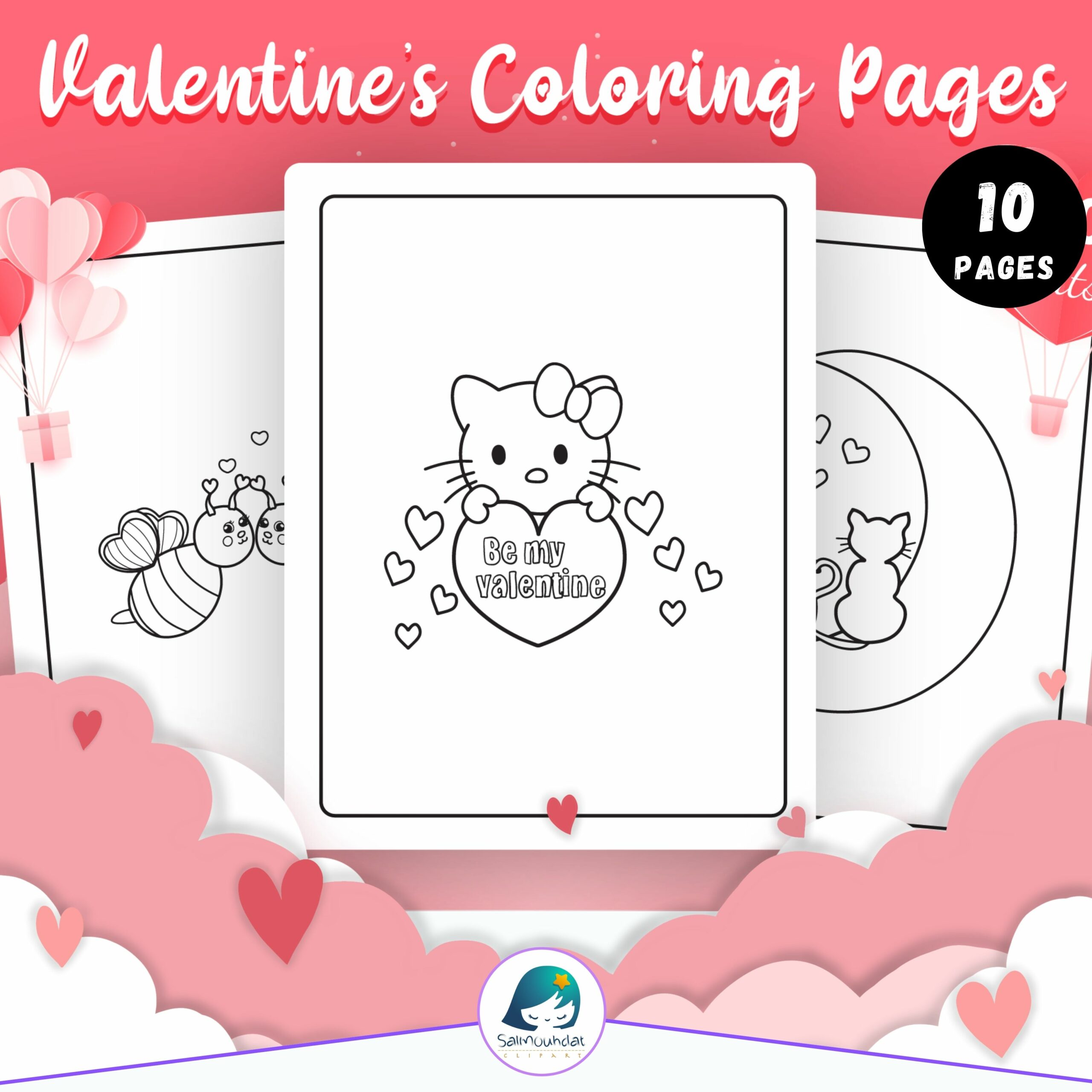 Hello Kitty Valentines Day Coloring Sheets