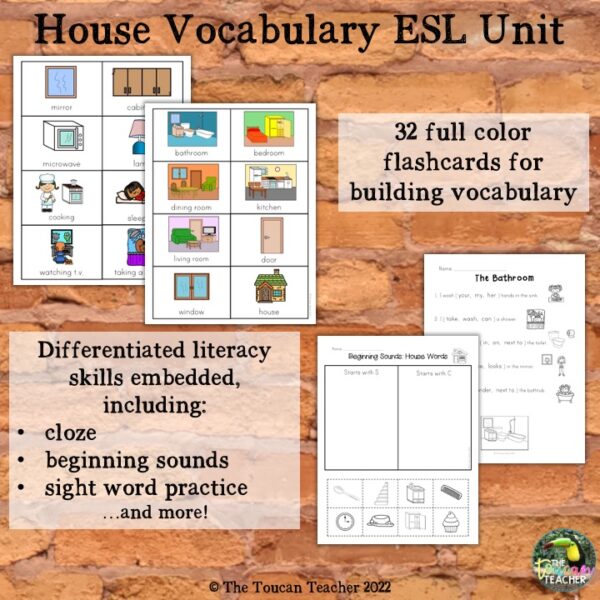 House Vocab ESL/EL/EFL unit | Made By Teachers