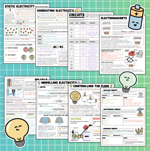 Electricity Unit Pack Notes & Practice (Alberta Science 9 Curriculum ...