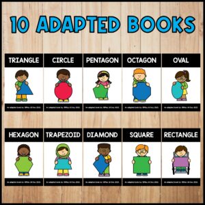 2D Shapes Adapted Books | Interactive Books for Shapes | Made By Teachers