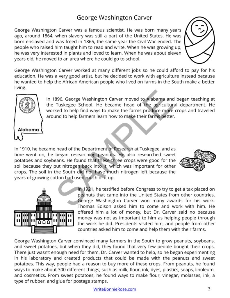 Learning About George Washington Carver Activity Pack | Made By Teachers