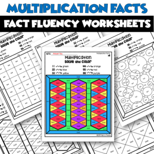 Multiplication Coloring Worksheets | No Prep Fact Fluency | Made By ...