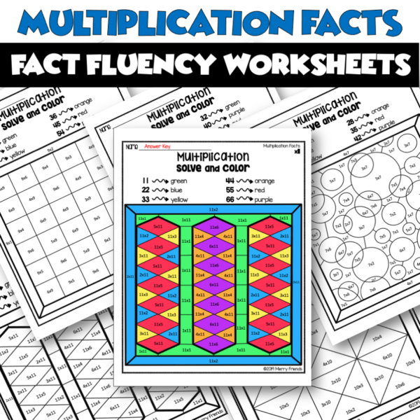 Multiplication Coloring Worksheets | No Prep Fact Fluency - Made By ...