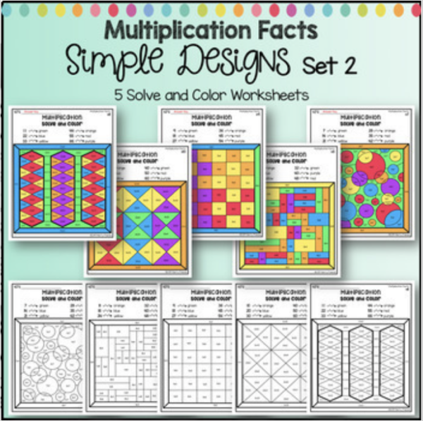 Multiplication Coloring Worksheets | No Prep Fact Fluency | Made By ...