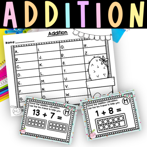Addition with Ten Frames Task Cards Kindergarten 1st Grade | Made By ...