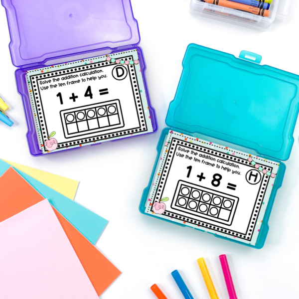 Addition with Ten Frames Task Cards Kindergarten 1st Grade | Made By ...