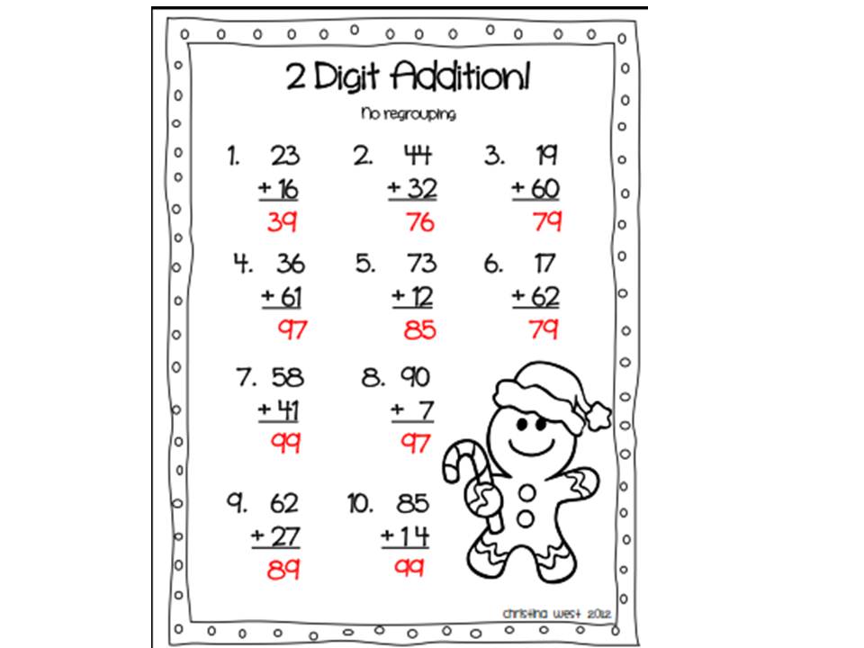 Two and Three Digit Addition Regrouping and No Regrouping Practice ...