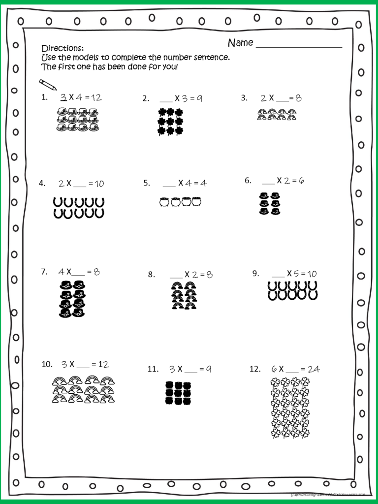 Lucky Arrays! 2nd and 3rd grade Multiplication Practice | Made By Teachers