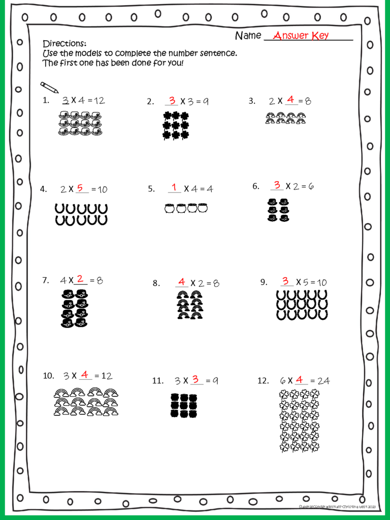 Lucky Arrays! 2nd and 3rd grade Multiplication Practice | Made By Teachers