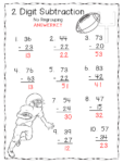 Two and Three Digit Subtraction Regrouping and No Regrouping: Football ...