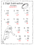 Two and Three Digit Subtraction Regrouping and No Regrouping: Football ...