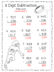 Two and Three Digit Subtraction Regrouping and No Regrouping: Football ...
