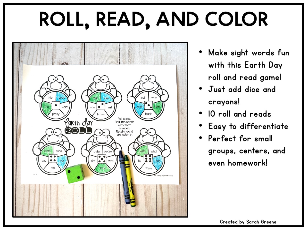 Earth Day Roll & Read: Sight Words | Made By Teachers