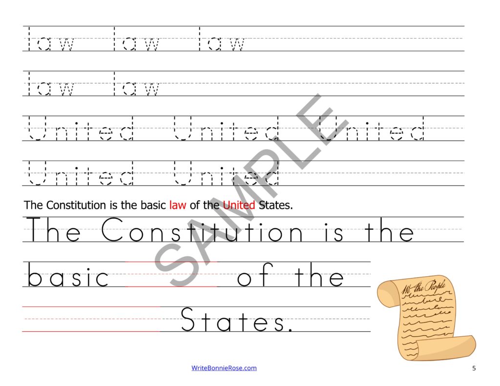 Handwriting Practice with American Symbols: Print | Made By Teachers