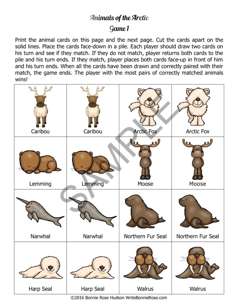 Animals of the Arctic: Animal Facts Matching Game | Made By Teachers