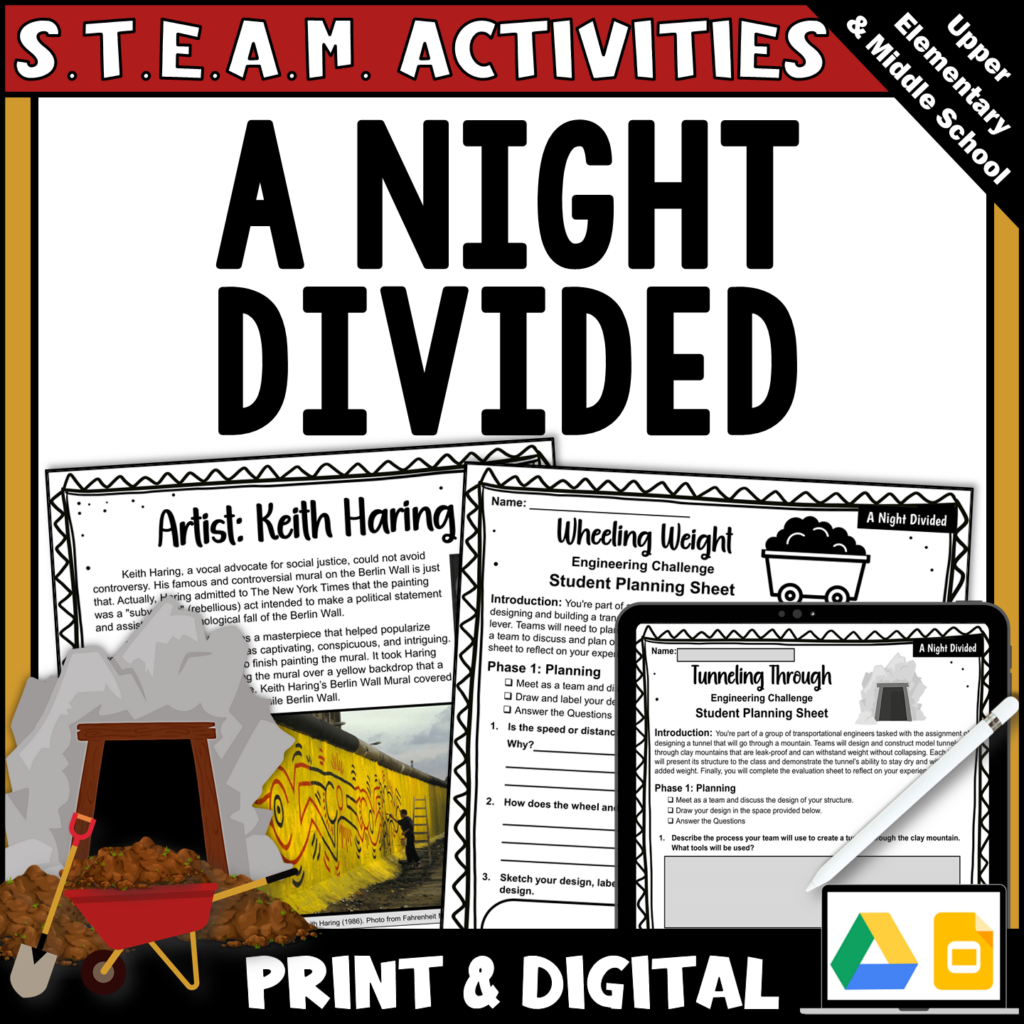 A Night Divided Novel Study STEAM Based Activities | Made By Teachers