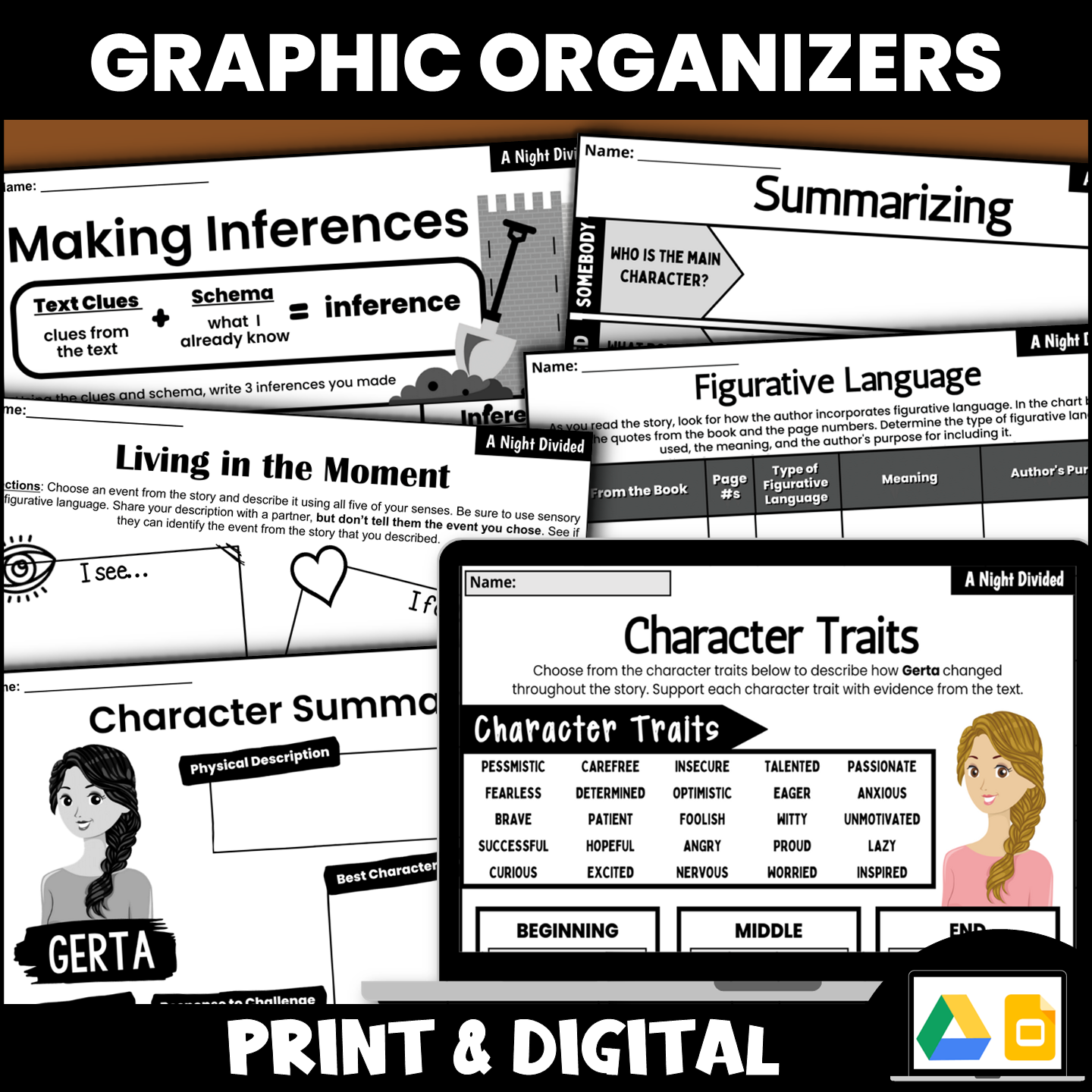 A Night Divided Novel Study Reader Response Questions and Graphic ...
