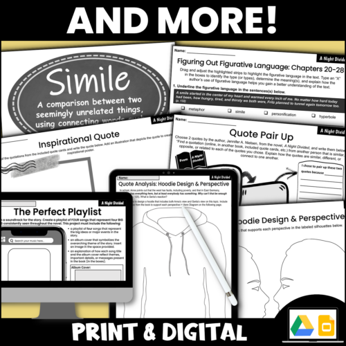 A Night Divided Novel Study Theme and Symbolism Extension Activities ...