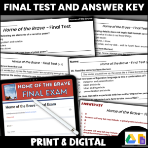Home of the Brave by Katherine Applegate Quizzes, Final Test, & Writing ...