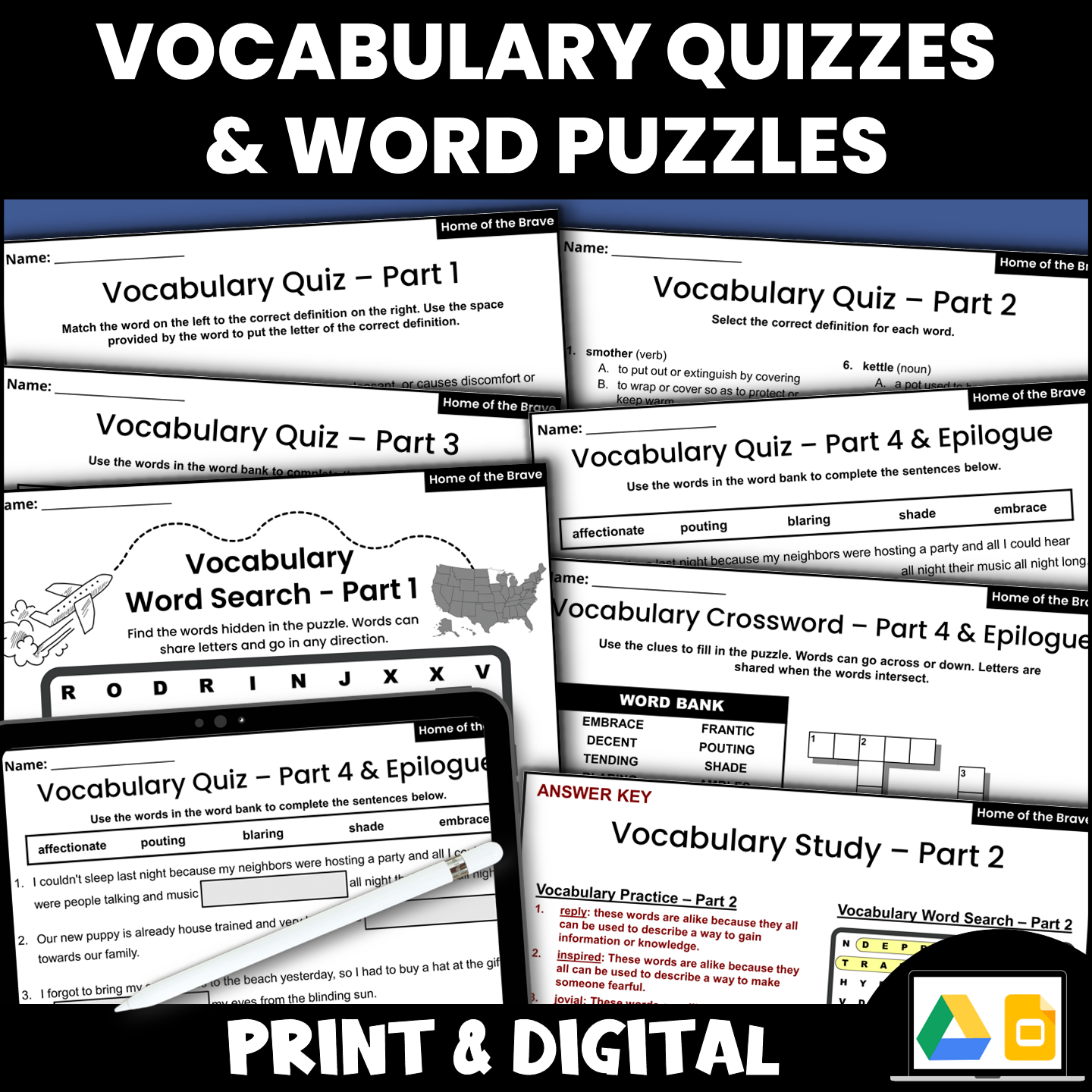 Home of the Brave Vocabulary and Figurative Language Activities | Made ...