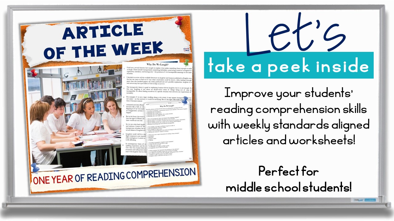 Article of the Week for Middle School - ONE YEAR of Print and Digital ...