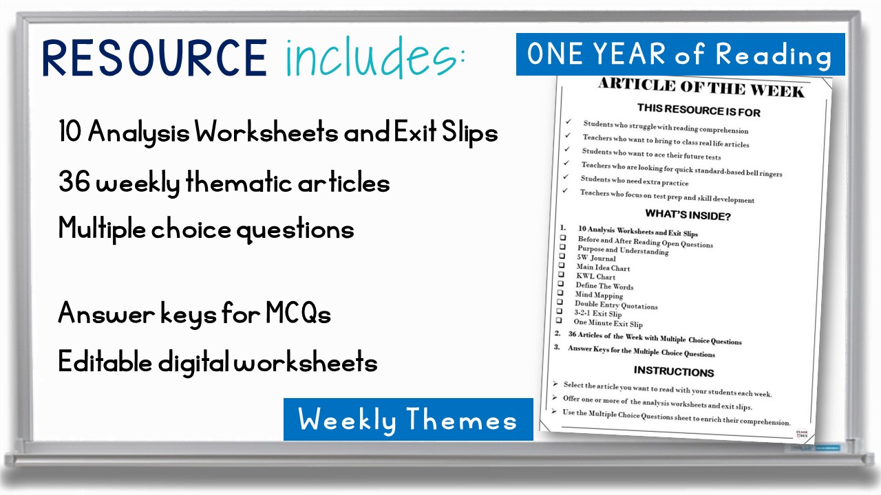 Article of the Week for Middle School - ONE YEAR of Print and Digital ...