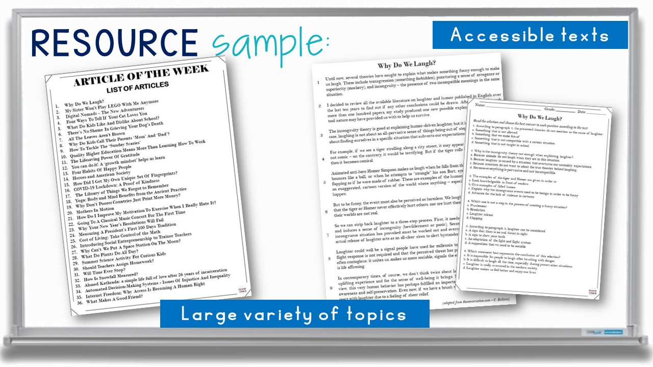 Article of the Week for Middle School - ONE YEAR of Print and Digital ...