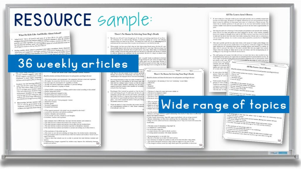 Article of the Week for Middle School - ONE YEAR of Print and Digital ...