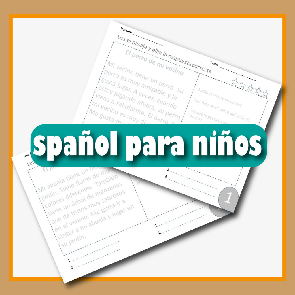 Spanish reading comprehension passages & questions for first graders ...