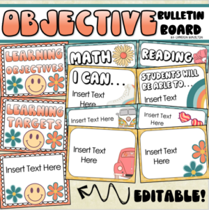 Learning Objectives Bulletin Board Display Posters Groovy Retro ...