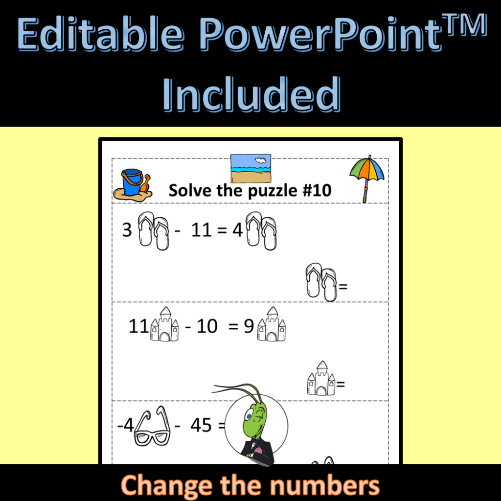 Summer Solving One and Two Step Equations | Logic Puzzles | Algebra 1 ...