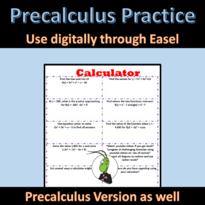 AP® Precalculus Summer Review Packet Editable - Back to School Review ...
