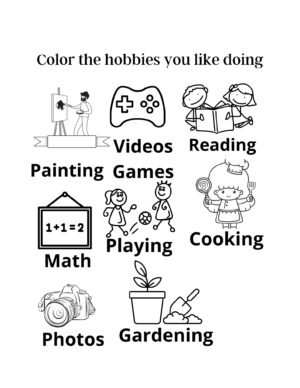 color the hobbies | Made By Teachers