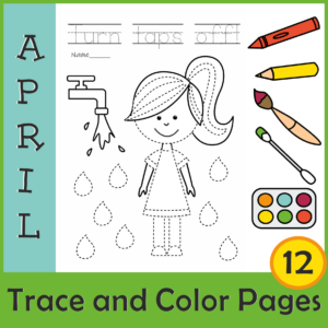 Earth Day Trace and Color Pages | Fine Motor Skills | Prewriting | Made ...