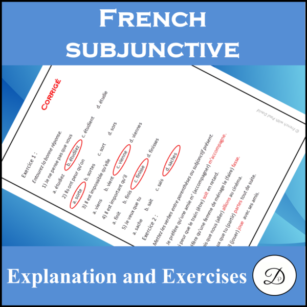 Le subjonctif présent - French subjunctive notes and exercises | Made ...