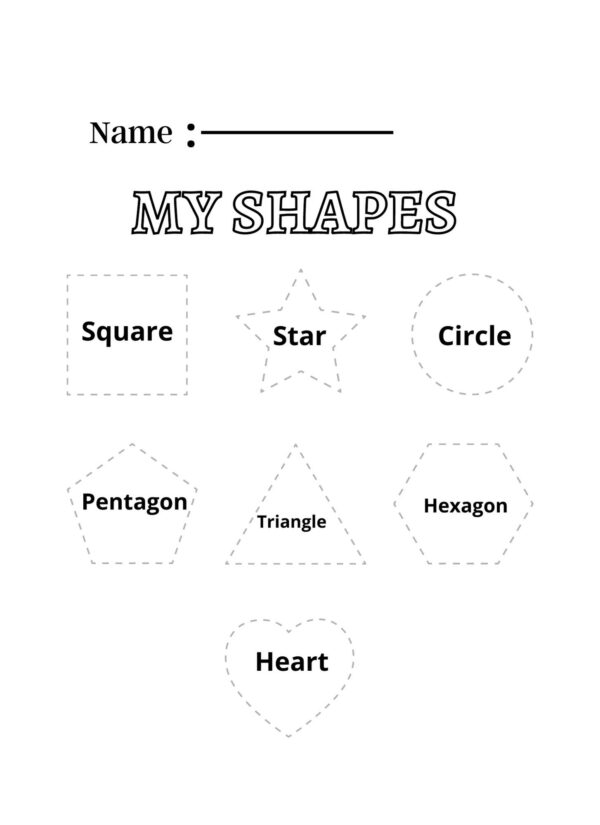 Shape Tracing, tracing worksheet, worksheets for kids, printable ...