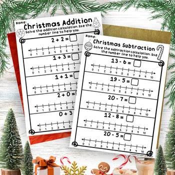 Christmas Math Bundle Addition Subtraction Place Value Counting 1st ...