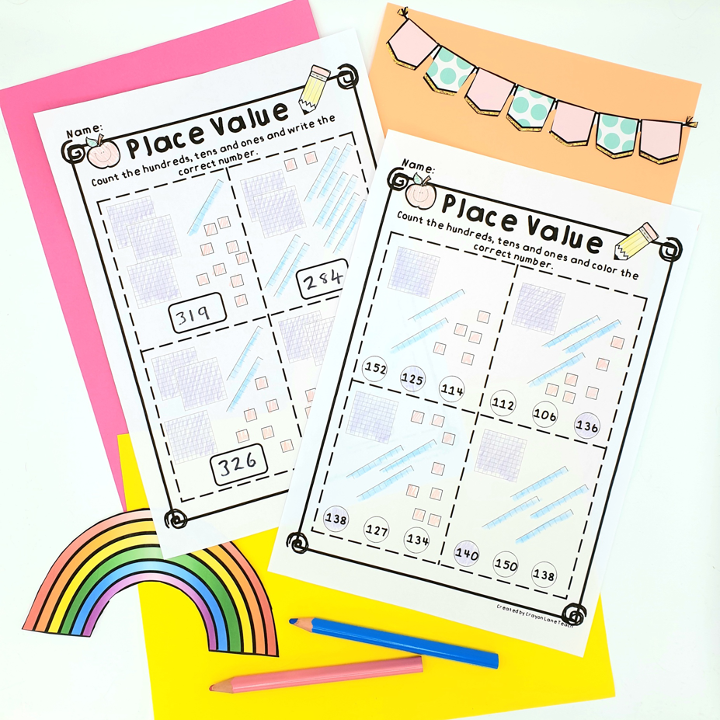 Place Value Hundreds Tens Ones Worksheets 1st Grade 2nd Grade | Made By ...