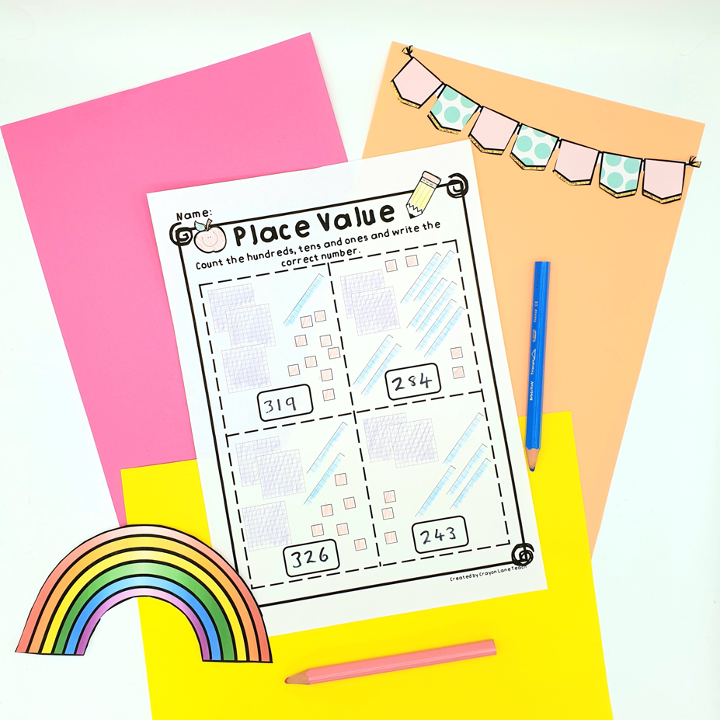 Place Value Hundreds Tens Ones Worksheets 1st Grade 2nd Grade | Made By ...
