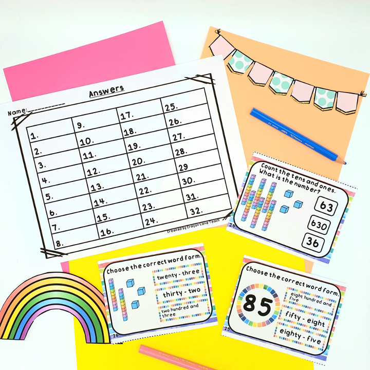 Place Value Task Cards Tens and Ones Kindergarten 1st Grade | Made By ...