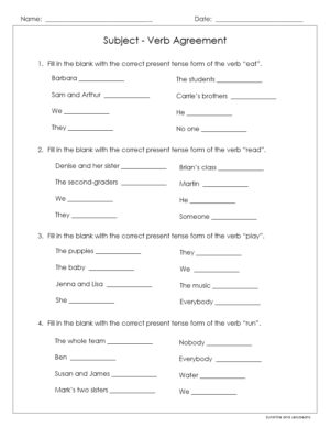 Subject-Verb Agreement - 4 worksheets - Great Practice! - Grades 4-5-6 ...