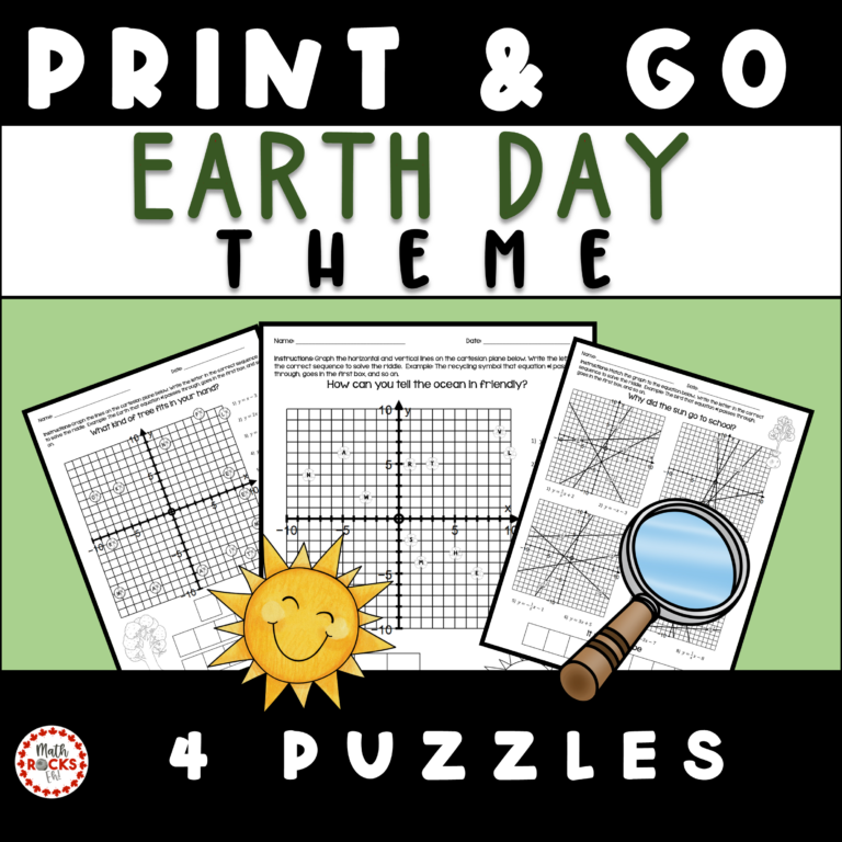 Linear Relations Graphing Lines Earth Day Riddles | Made By Teachers