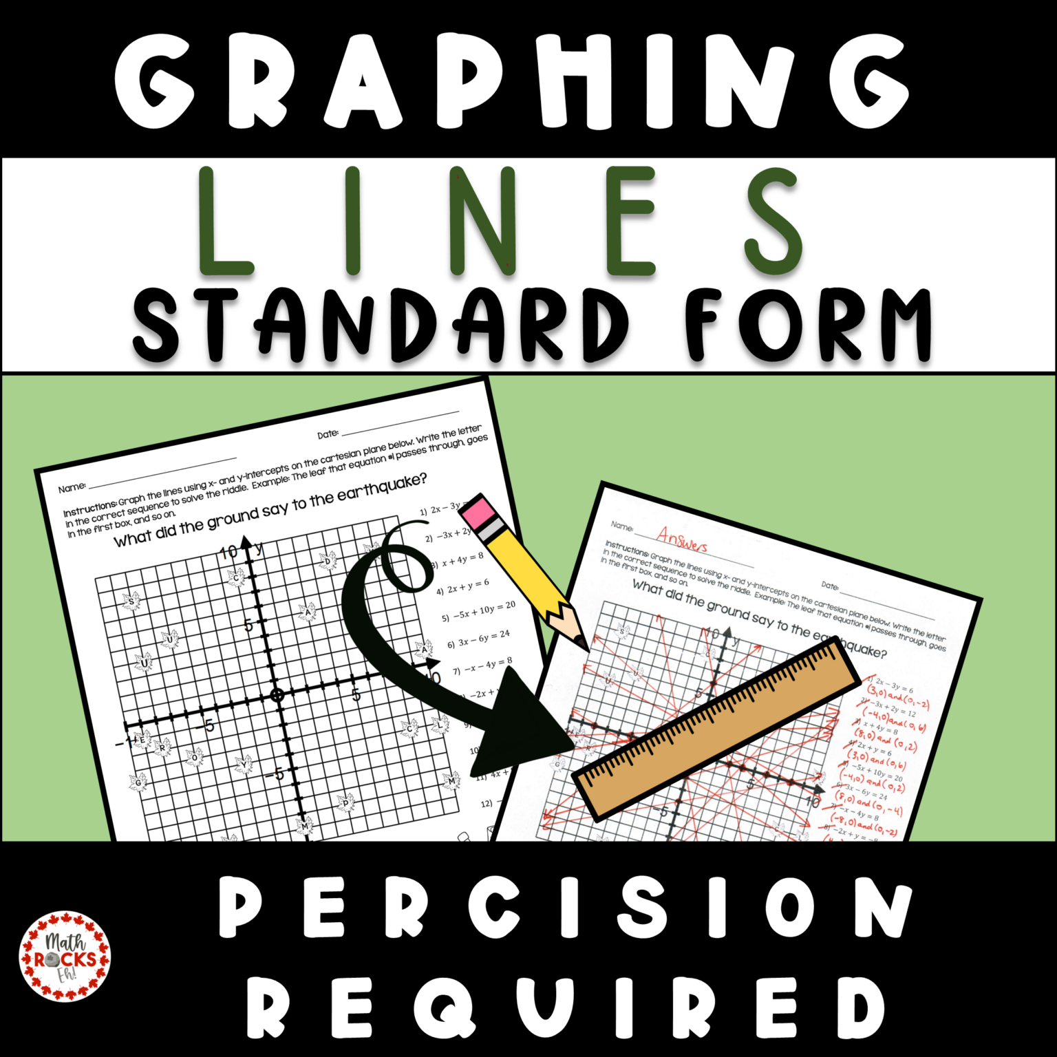 Linear Relations Graphing Lines Earth Day Riddles | Made By Teachers