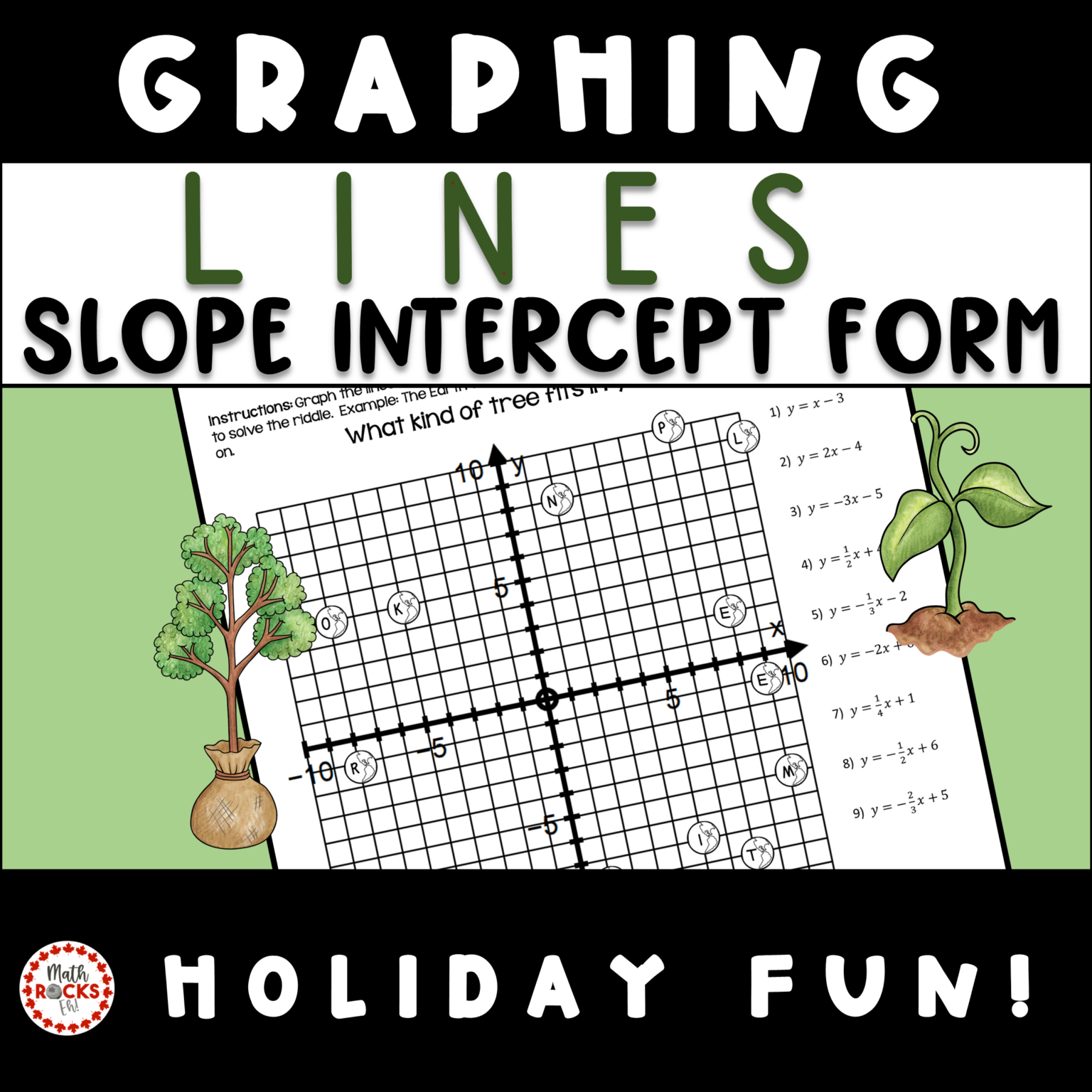 Linear Relations Graphing Lines Earth Day Riddles - Made By Teachers