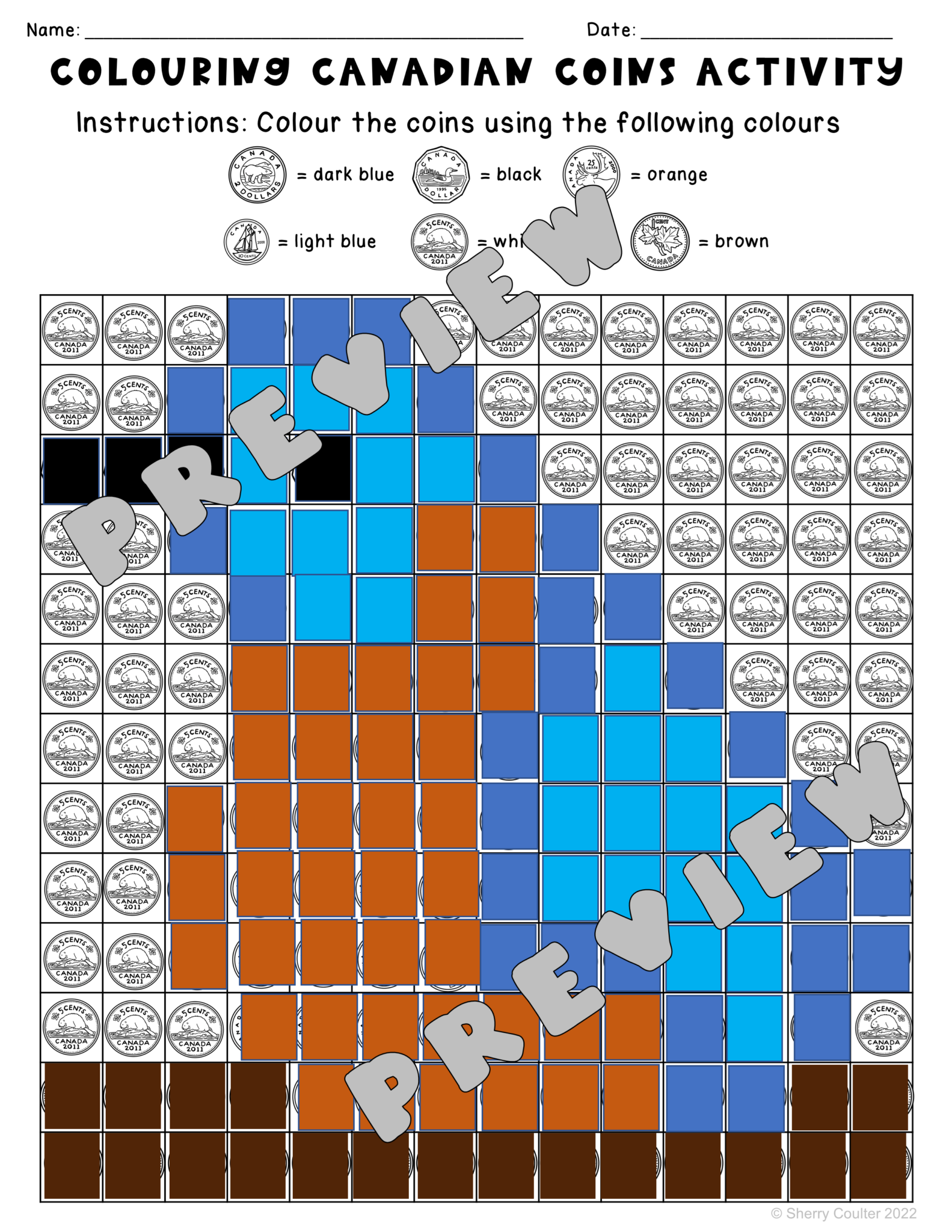 Canadian Money Colouring Pages | Made By Teachers