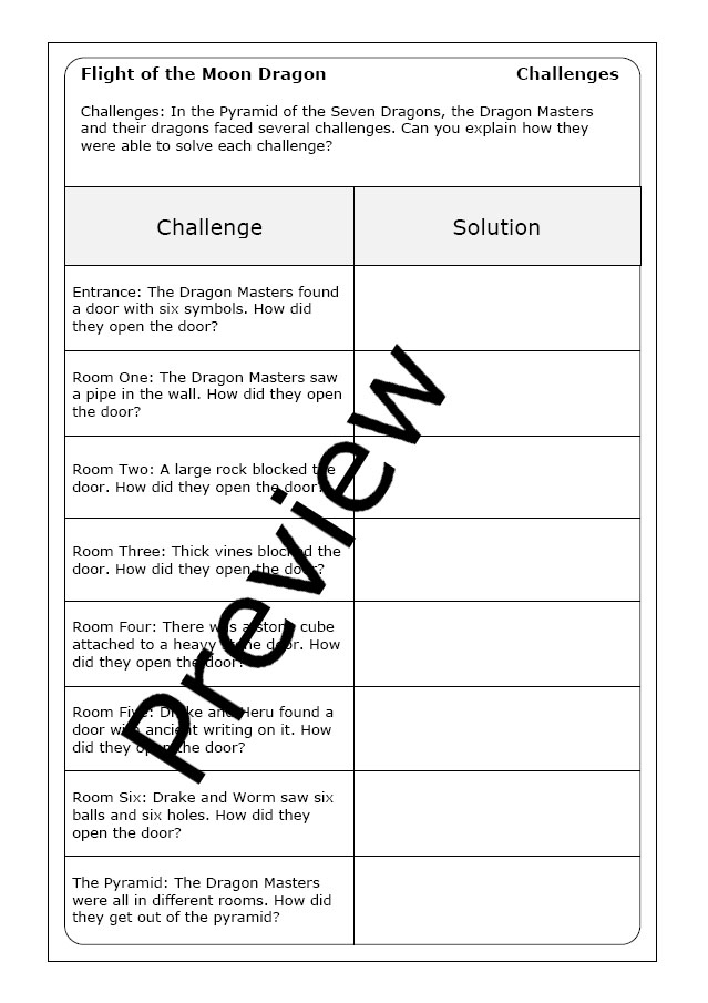 Tracey West "Flight of the Moon Dragon" worksheets | Made By Teachers