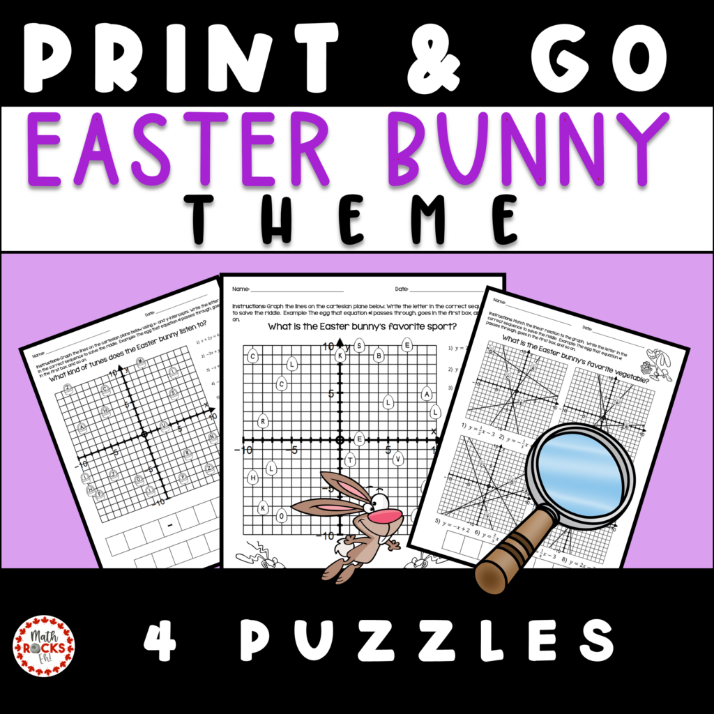 Linear Relations Graphing Lines Easter Activity 8th Grade Math Algebra ...